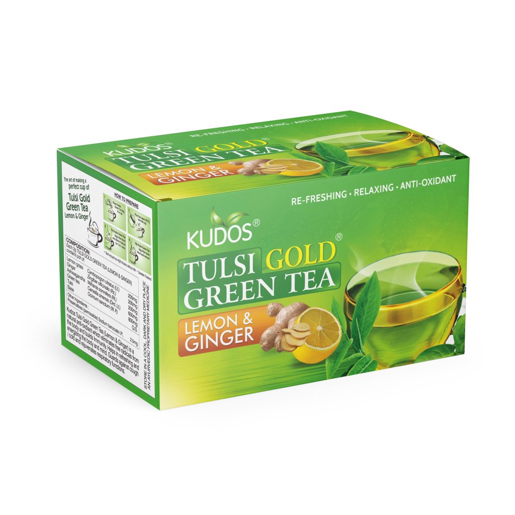 Tulsi Gold Green Tea – Best Anti-Oxidant (100g) – Kudos Ayurveda